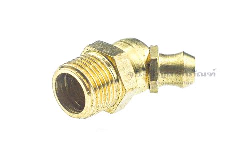 หัวอัดจารบีทองเหลืองแบบงอ 45° ขนาด 3 8 เกลียว 28 วัดความโตที่เกลียวได้ประมาณ 9 5 Mm Jspstore