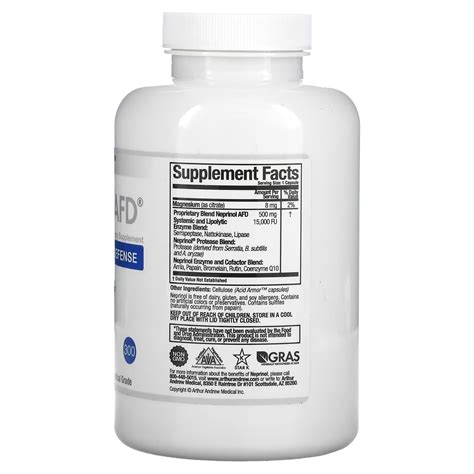 arthur andrew medical neprinol afd advanced fibrin defense 500 mg