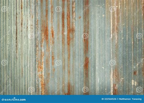Old Zinc Wall Texture Background Rusty On Galvanized Metal Panel Sheeting Stock Photo Image