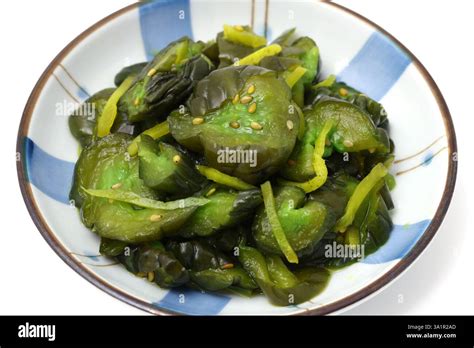 Cucumbers Salt Pickled Food Japanese Traditional Tsukemono In A Plate