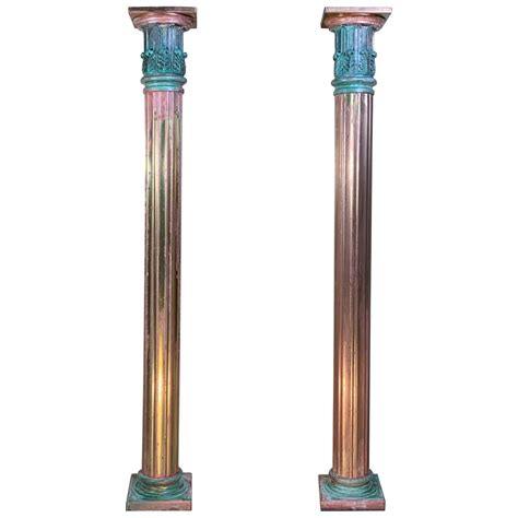 Pair Of Bronze And Brass Neoclassical Style Columns For Sale At 1stdibs