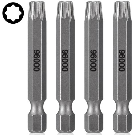 Morningro 4pcs Spider Driver Bits 8 Point Star Bit 2 Length Bits S2