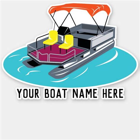 Personalized Colorful Pontoon Boat Decal Sticker Zazzle Boat Decals