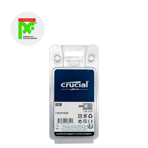 MEMORIA RAM CRUCIAL 8GB 3200GHZ DDR4 PARA PORTATIL SHOPPING PC