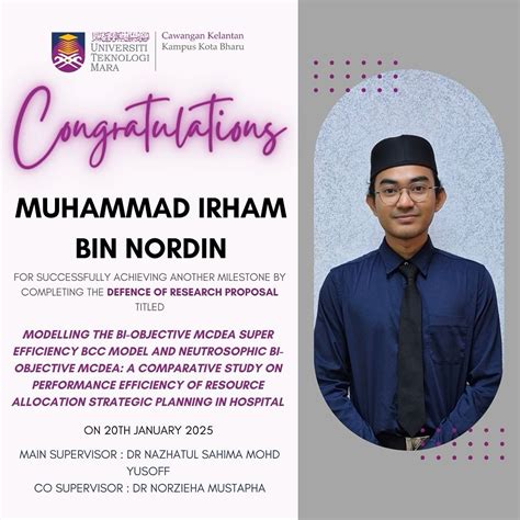 Pusat Pengajian Siswazah Uitm Cawangan Kelantan Kampus Kota Bharu Tahniah Diucapkan Kepada