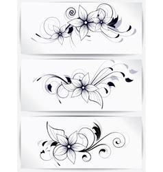 Floral Design Element With Swirls For Spring Vector Image