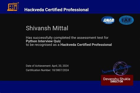 Shivansh Mittal On Linkedin Pythoncertified