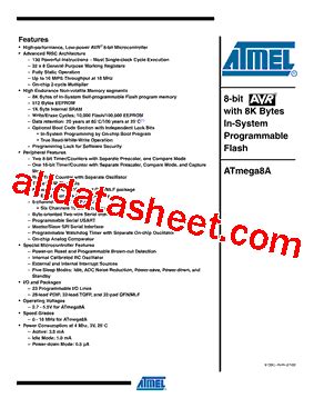 ATmega8A AU Datasheet PDF ATMEL Corporation