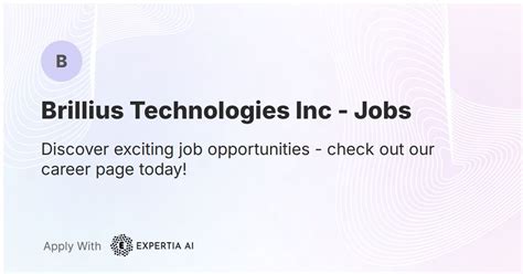brillius technologies inc career page jobs