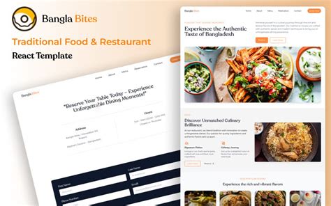 bangla bites react traditional food restaurant template