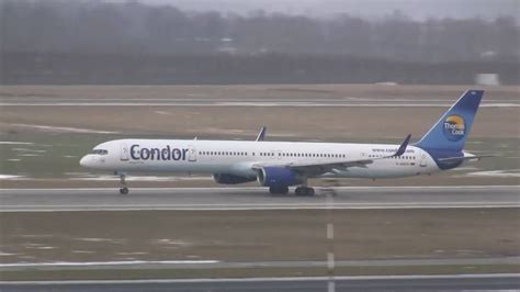 Condor Boeing 757 300 D Aboh Winglets Am Flughafen Düsseldorf Youtube