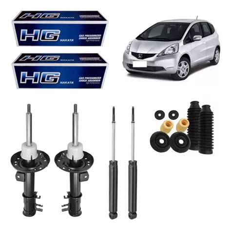 4 Amortecedores Nakata Kits Honda Fit City 2009 2014 Parcelamento