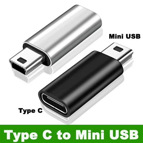Adapter Type C To Mini USB 5 Pin Male Mini USB To Female USB Type C Data Transfer Connector For