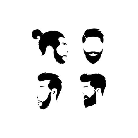 Signe De Barbe Logo Vector Icon Illustration Design Vecteur Premium