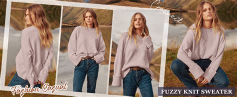 Anrabess Womens Crewneck Long Sleeve Oversized Fuzzy Knit Chunky Warm