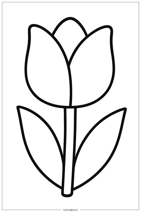 Página Para Colorear Un Gran Tulipán De Primavera Descarga Gratuita En
