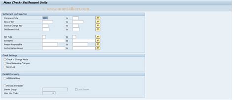 RESCSUCHECK SAP Tcode Mass Check Settlement Units