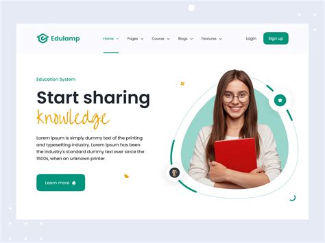 education website landing page header ui design v1 by mahmudul hasan