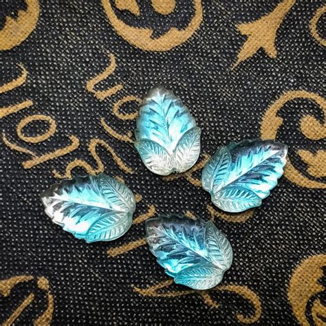 Pressed Glass Leaves Etsy