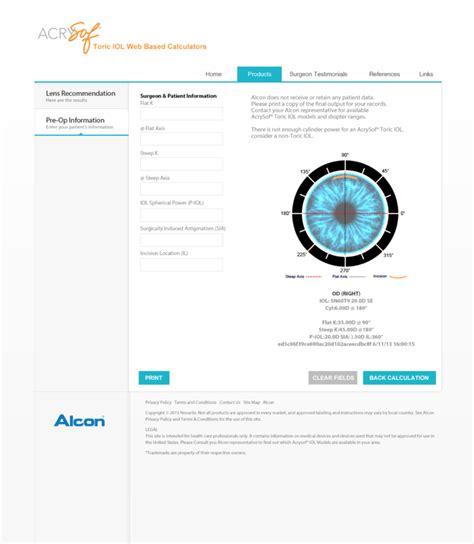 Toric Lense Calculator