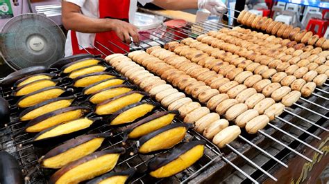 신박합니다 한번에 120개씩 숯불로 구워 먹는 바나나 Grilled Banana Thailand Street Food