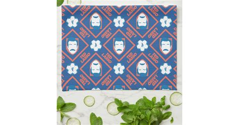 Ted Lasso Face And Ball Diamond Pattern Kitchen Towel Zazzle