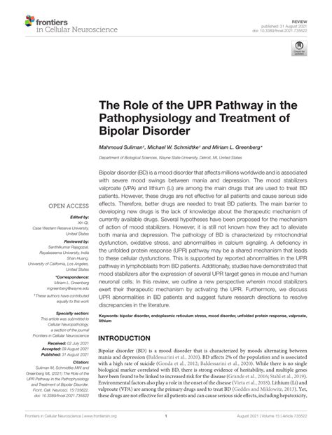 Pdf The Role Of The Upr Pathway In The Pathophysiology And Treatment