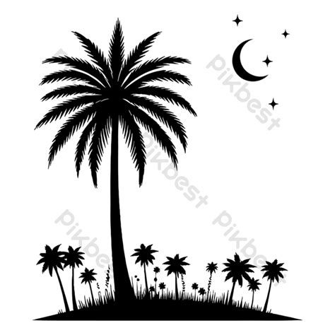 Modern Palm Tree Silhouette Vector Graphic Png Images Eps Free