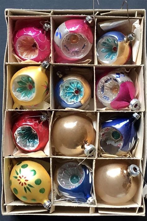 Vintage Christmas Santa Land Poland Glass Ornaments Teardrop Triple