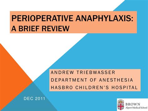 Ppt Perioperative Anaphylaxis A Brief Review Powerpoint Presentation