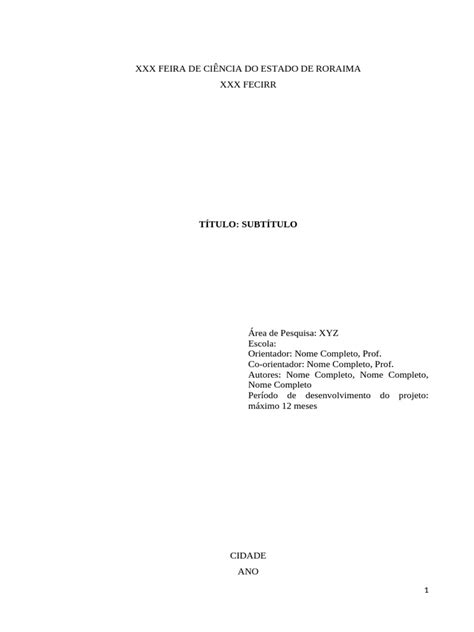 Modelo Editável De Relatório De Pesquisa Pdf