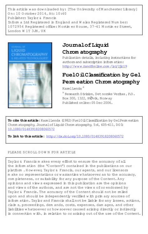 Pdf Fuel Oil Classification By Gel Permeation Chromatography Dokumentips