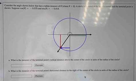 Consider The Angle Shown Below That Has A Radian Measure Of θ Where θ