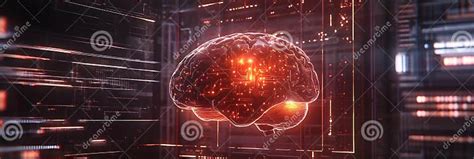 Stylized Representation Of Human Brain With Digital Elements Stock Illustration Illustration