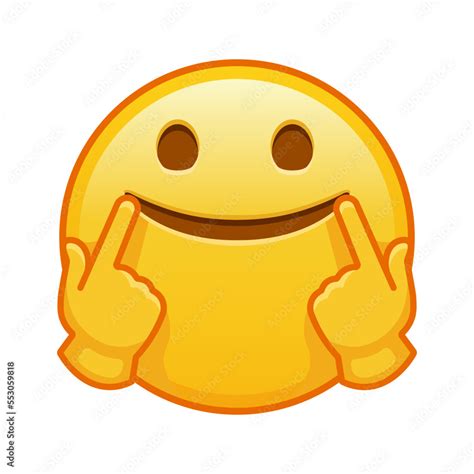 Fake Smile Face Large Size Of Yellow Emoji Smile 素材庫向量圖 Adobe Stock