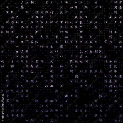 Abstract Matrix Background Random Chinese Simplified Alphabet Letters