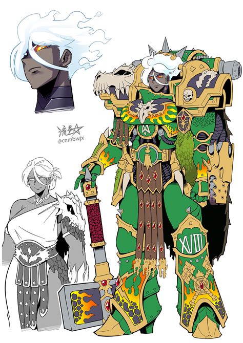 流星r（commissions Closed） On Twitter Vulkan Warhammer Warhammer40k Warhammerart