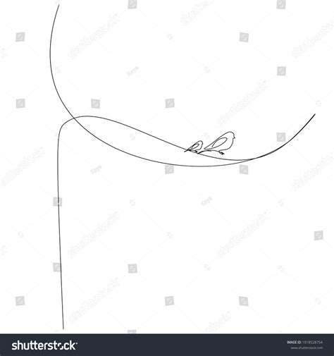 Forest Landscape Bird Drawing Vector Illustration Stock Vector Royalty Free