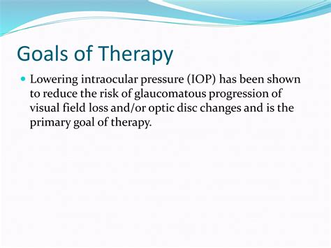 Medical Treatment Of Primary Open Angle Glaucoma Pptx Eye And Vision Conditions Diseases