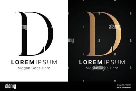 Luxury Initial Dl Or Ld Monogram Text Letter Logo Design Stock Vector