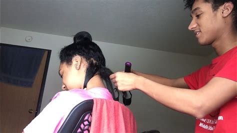 My First Time Doing My Sisters Hair Lol Youtube