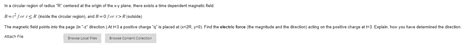 Solved In A Circular Region Of Radius R Centered At The Chegg