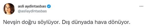Aslı Aydıntaşbaş tan Nevşin Mengü ye 6 lı masa desteği Doğru söylüyor