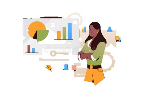 Project Manager Reviewing Charts Stock Vector Illustration Of Project Design 263697123