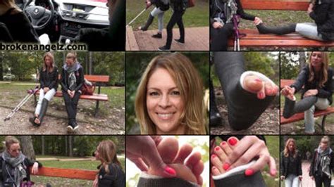 Lucia Term Llc Out For A Drive And Crutch In The Park With Cast Talk And Foot Massage In Hd