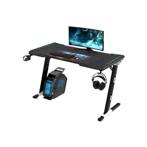 Ekkio Rgb Gaming Desk Z Shape Black 140cm Big W