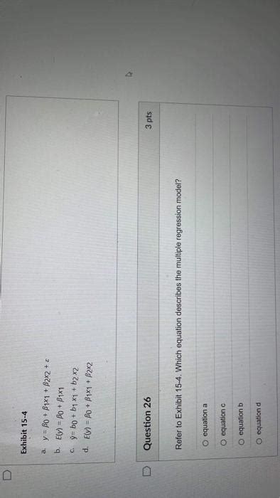 Solved Exhibit 15 1 In A Regression Model Involving 44