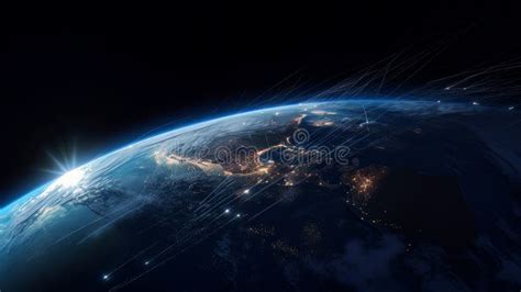 Nightly Earth In The Outer Space Collage Abstract Wallpaper City Lights On Planet