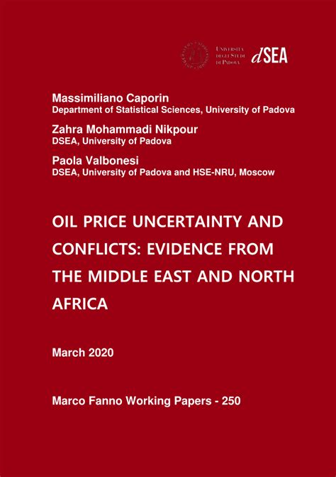 Pdf Oil Price Uncertainty And Conflicts Evidence From The Middle