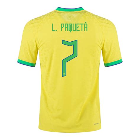 Camiseta Auténtica L PAQUETÁ Brazil Primera Equipación Copa del Mundo Local Hombre